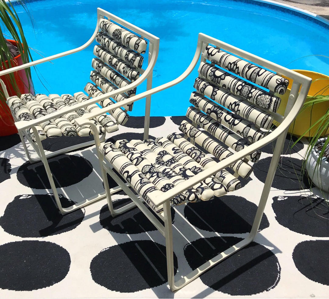 Rare Mod Marimekko Style Samsonite Patio Chairs Mid Century Modern The Modern Historic West Palm Beach FL