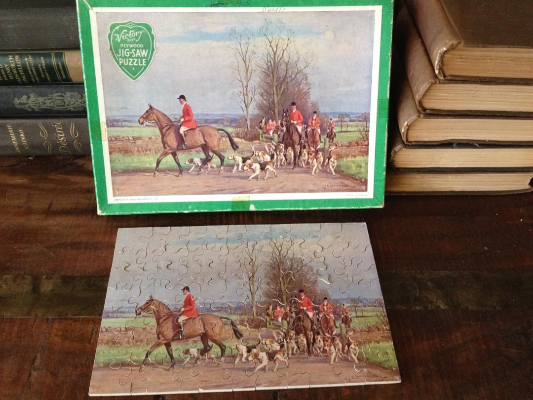Wooden Puzzle Fox Hunt with Hounds Scene, 75 Pieces, Equestrian ...