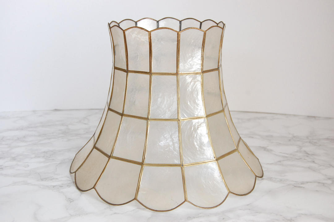 Vintage Capiz Shell Lamp Shade - Boho Chic Light Shade | Pursuing ...