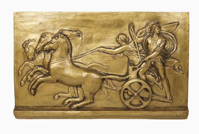 Academic Plaster Relief Roman Frieze Chariot Race King Oenomaus ...