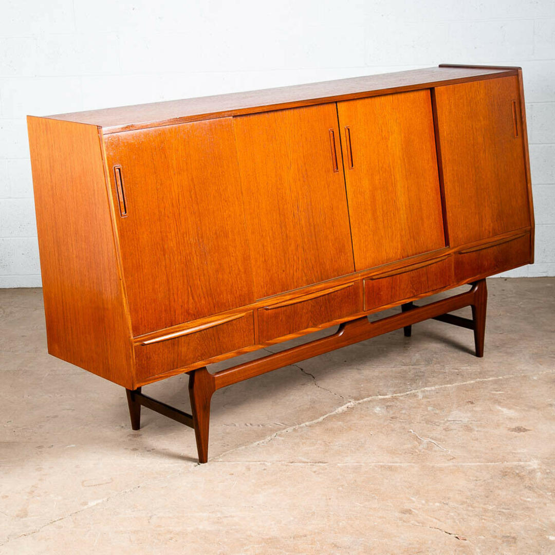 Mid Century Danish Modern Credenza Highboard Bar Sideboard Denmark Mcm ...