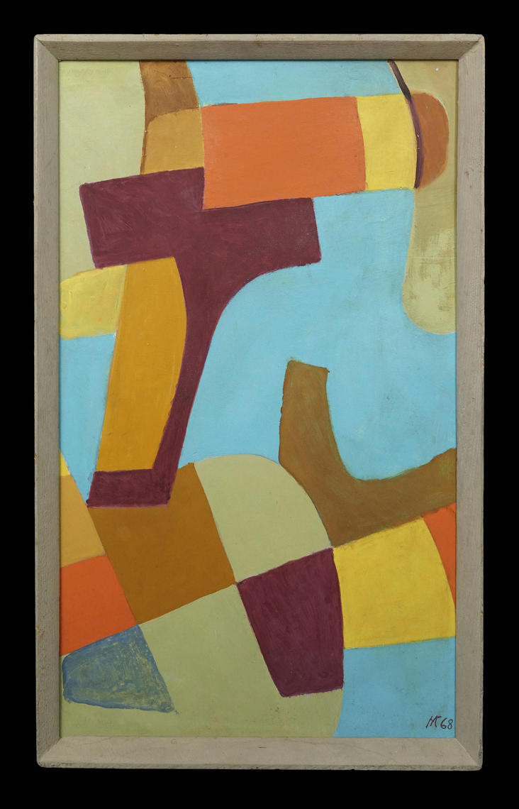 1968 Howard Church Abstract Expressionist Oil Painting "Light Verse ...