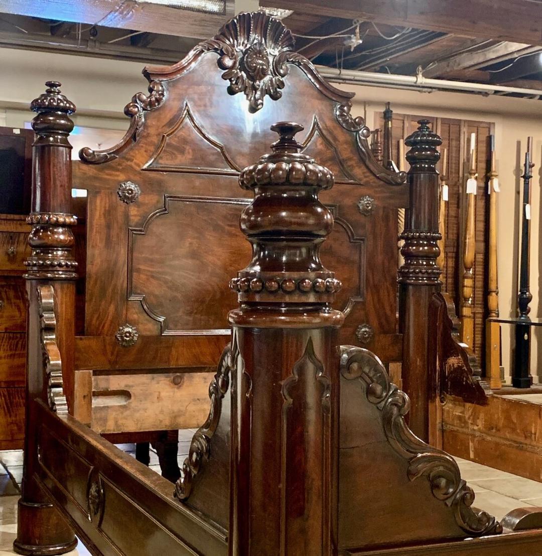 American Rococo Revival Bed, Circa 1850 | Leonards Antiques | Seekonk, MA