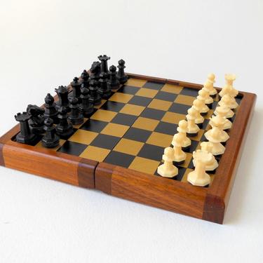 60s DRUEKE Travel CHESS SET Magnetic Folding Box | Fulton Lane ...