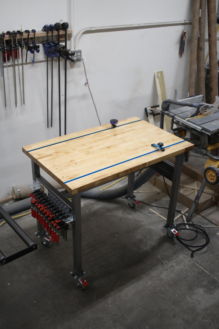 Workbench Desk / Industrial Tall Standing / Workstation / Shop Desk ...