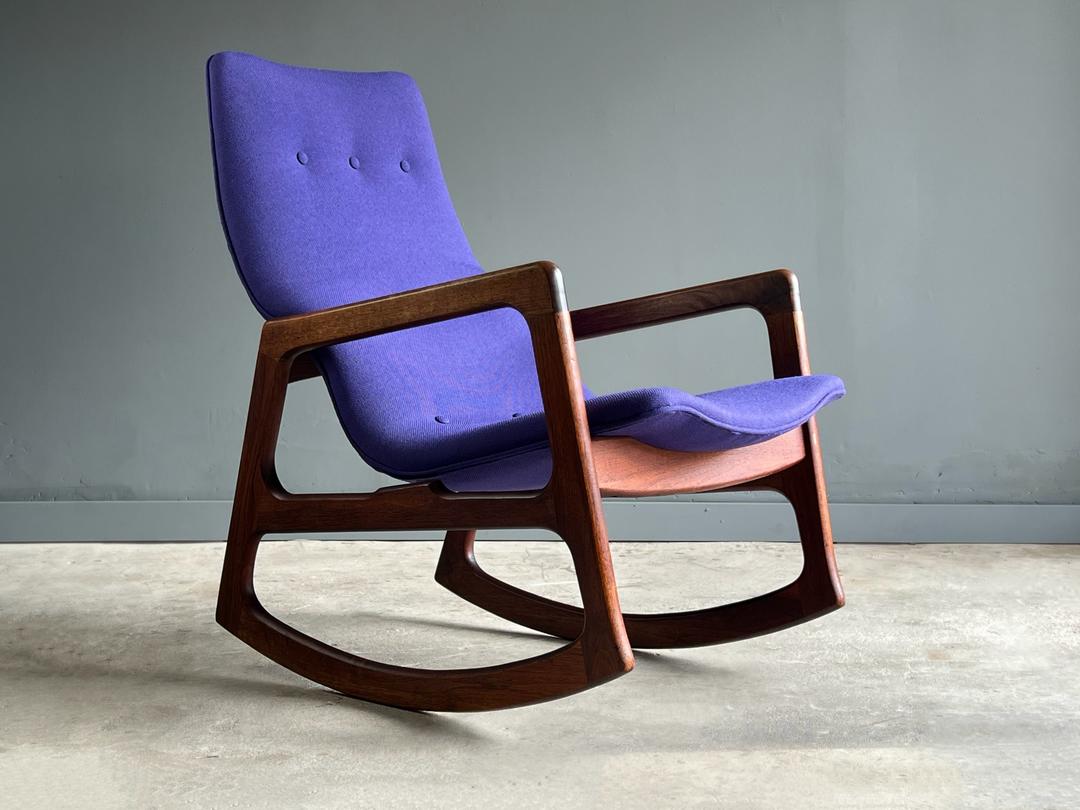 Purple Rocking Chair Attributed to Adrain Pearsall | Revival Vintage ...