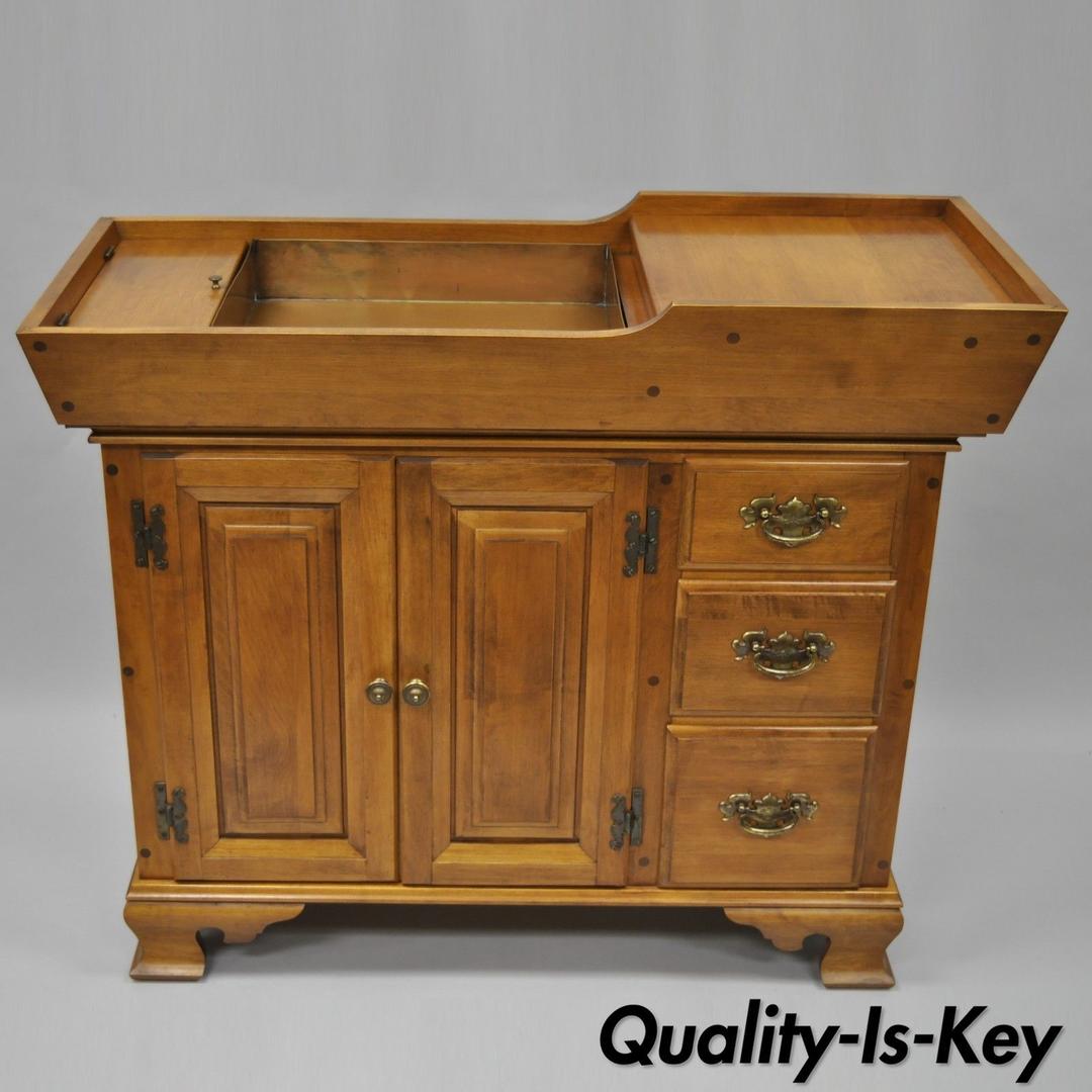 Vintage Sprague & Carleton Solid Rock Maple Wood Drysink Server Cabinet ...