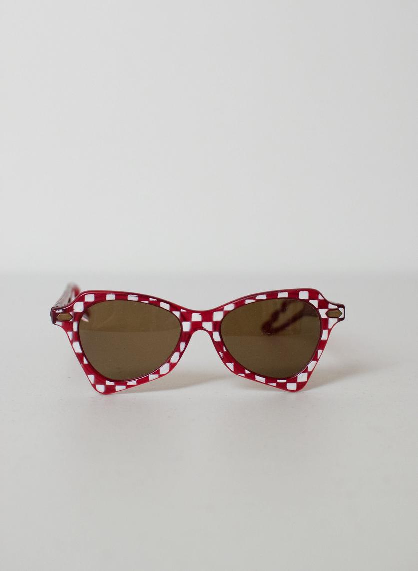 Vintage 1950s Sunglasses | 50s Eyewear Red Checker | Female Hysteria ...