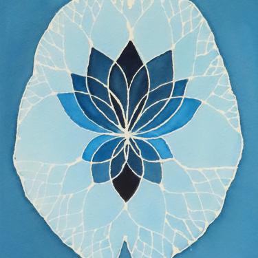 Blue Lotus Brain - original watercolor painting - neuroscience art ...