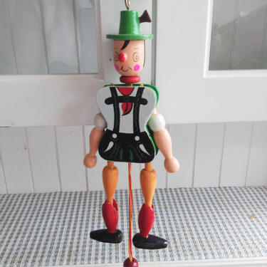 VINTAGE Wooden Pull Puppet// Austrian Boy Retro Wooden | 3 Girls ...