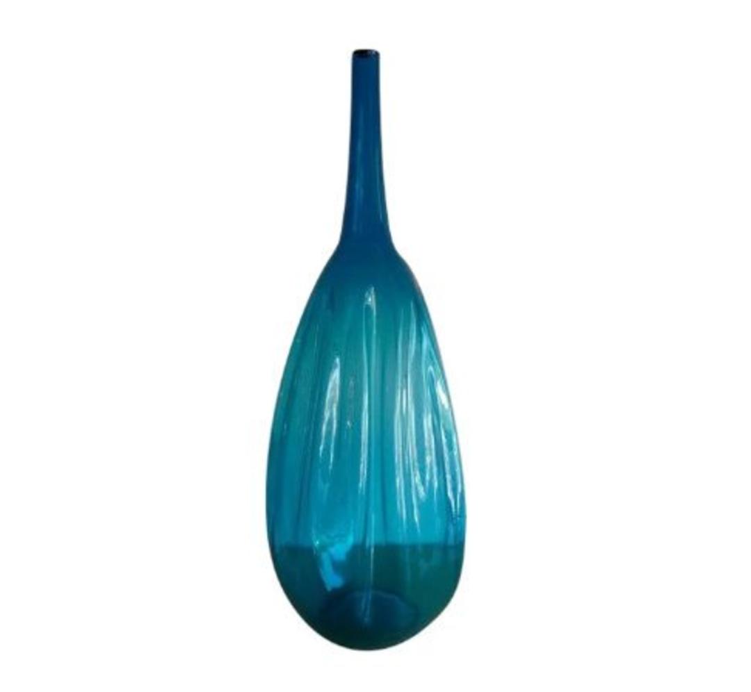 Zeller Large Floor Vase Blue Vase Mid Century Glass Handblown | Xcape ...