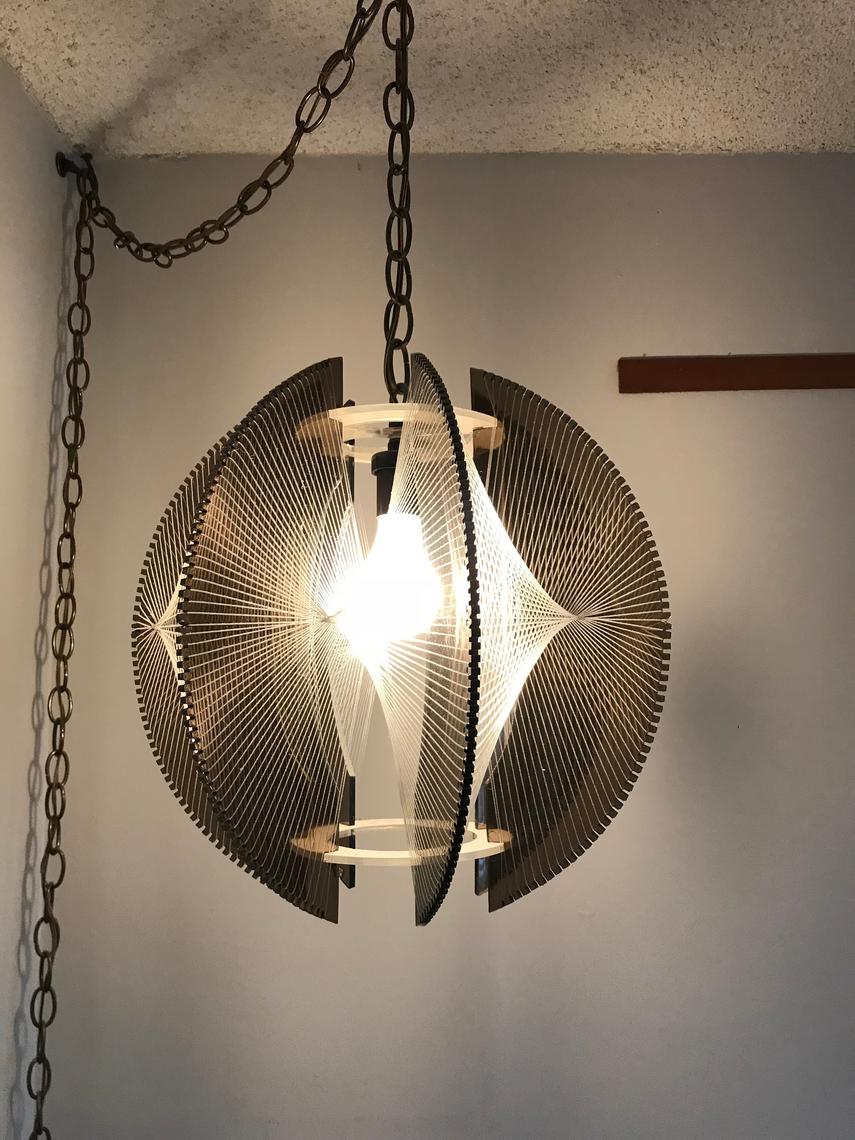 Mid Century Pendant Light Lucite Chandelier String Paul Secon Sompex ...