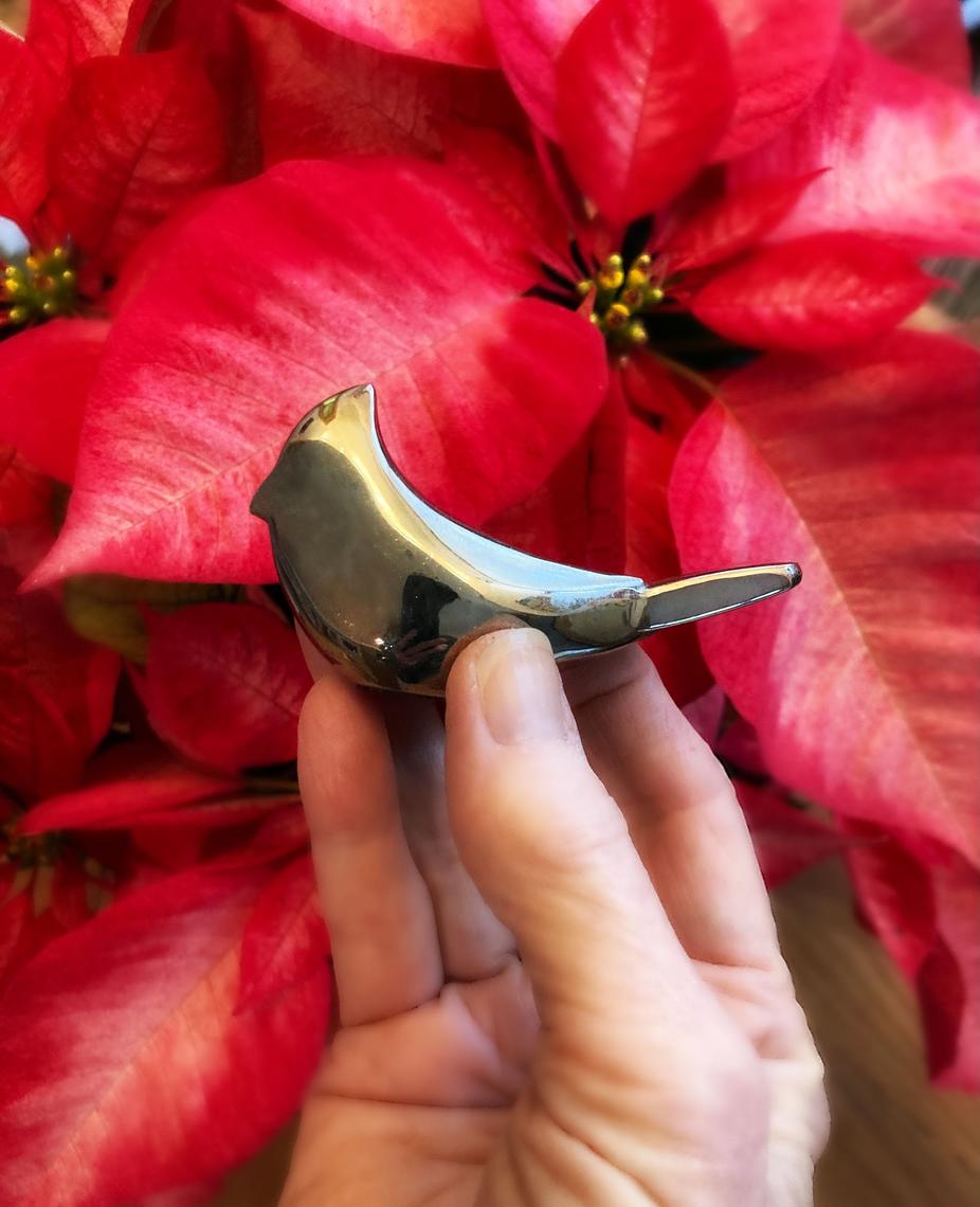 vintage dansk silverplate cardinal bird paperweight | Ione's Attic ...