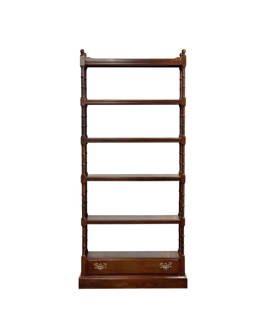 Ethan Allen Georgian Court Cherry Etagere Bookshelf with Drawer 2nd Story Trading Co Rockaway NJ