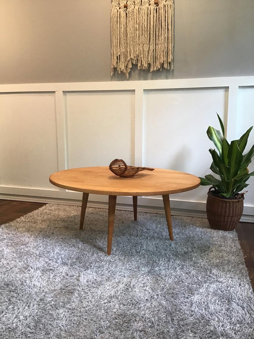 1950s Paul McCobb Planner Group Round Maple Coffee Table Coffee ...