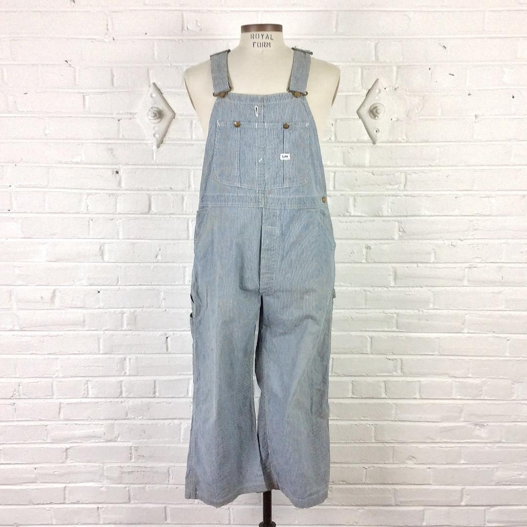 40x24 Vintage 1950s Lee Pin Check Sanforized Denim Bib Overalls | Briar ...