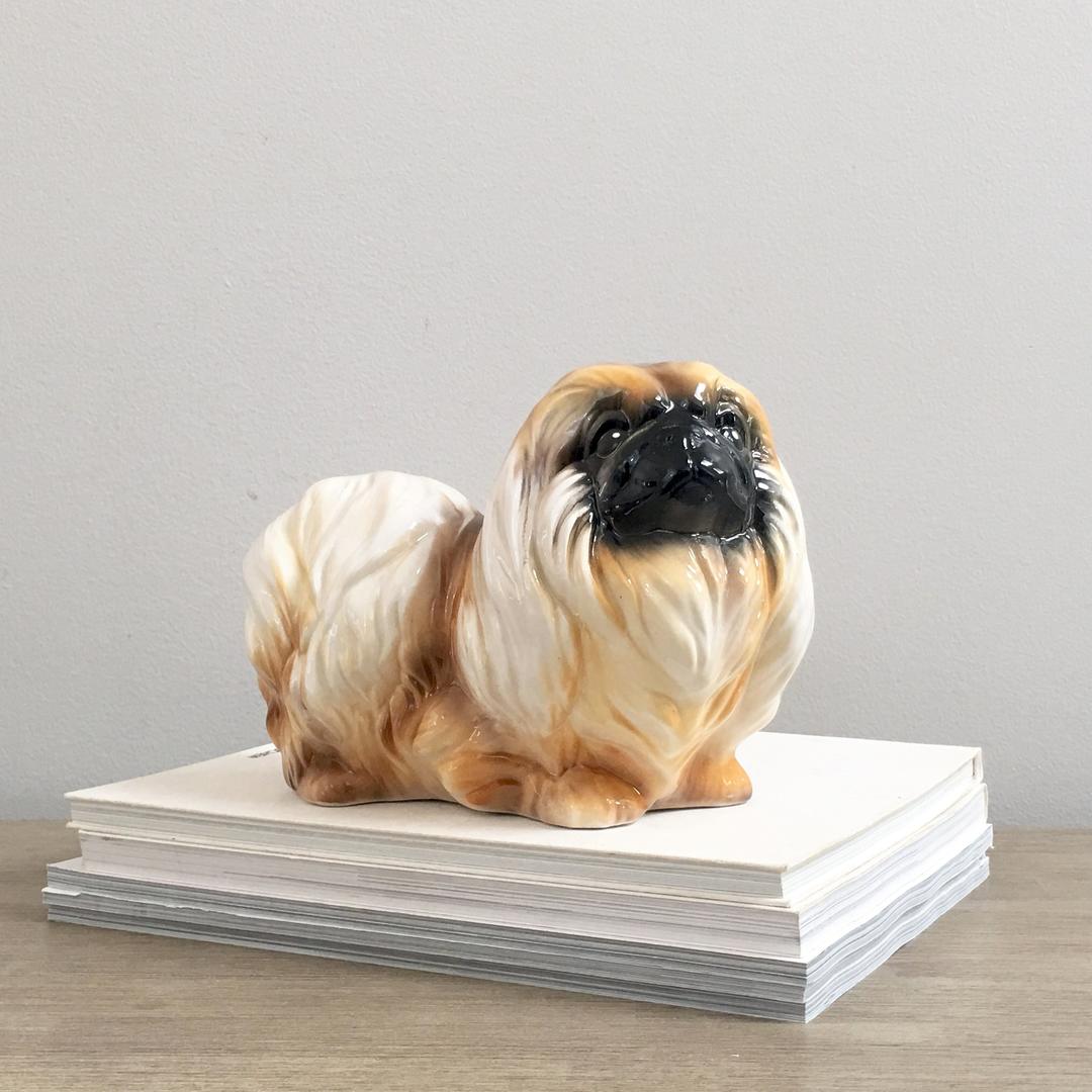 Italian Shih Tzu Statue Hand Painted Ceramic Figurine Made in | Mod ...