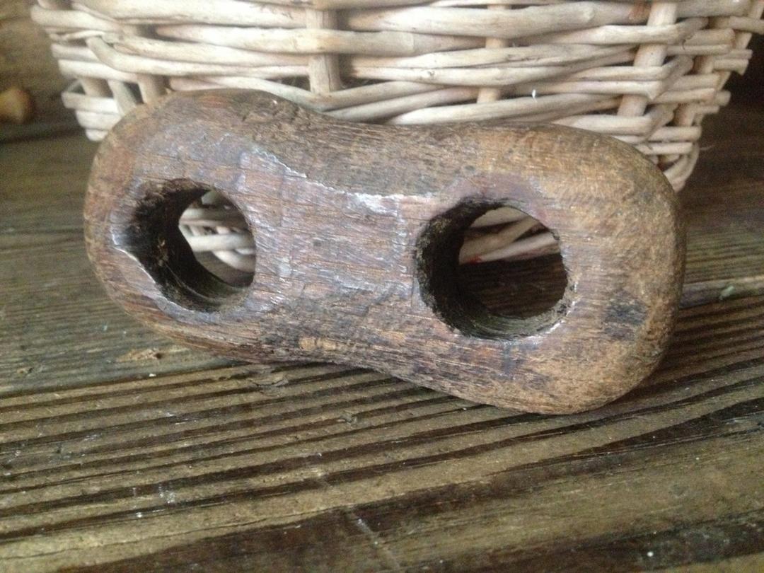 Primitive Wood Rope Clamp for Haystack Rustic French Country Farmhouse ...