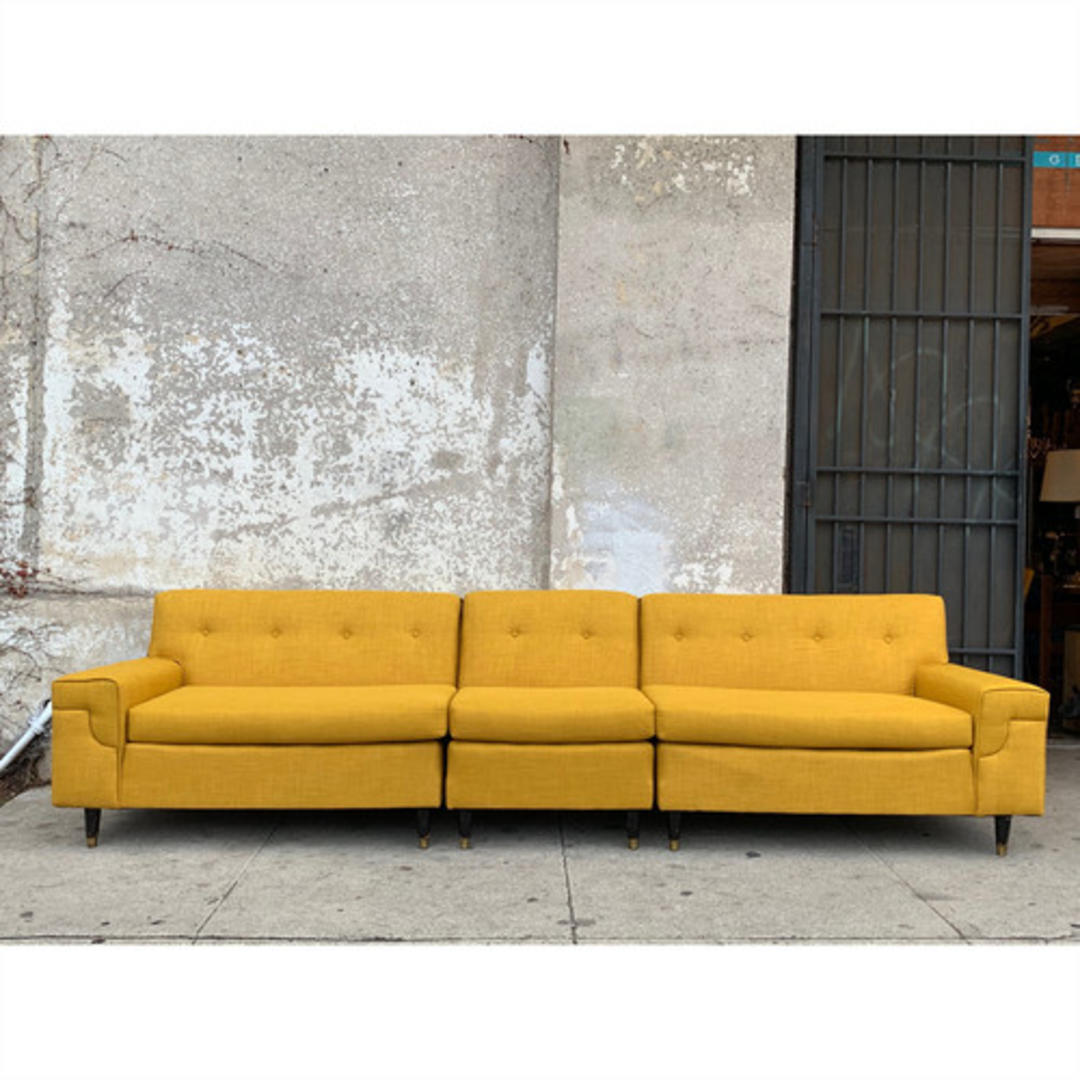 Mustard vintage 3 piece sectional sofa | Sunbeam Vintage | Highland ...