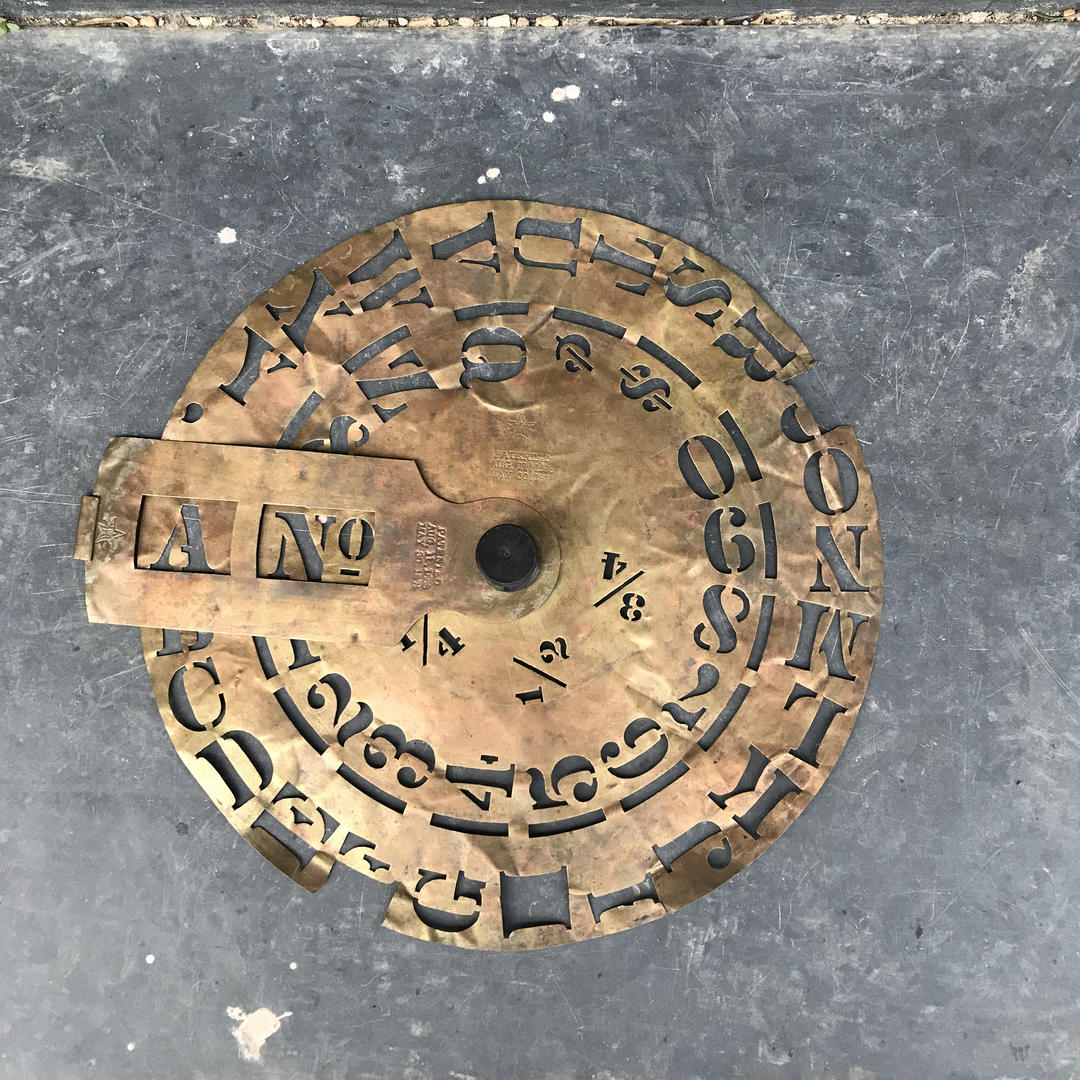 1868 1873 Antique Brass Letter Number Clock Wheel Stencil Sign ...