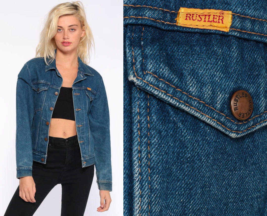 Rustler Jean Jacket xs s -- 80s Jean Jacket Denim | Shop Exile | Tucson, AZ