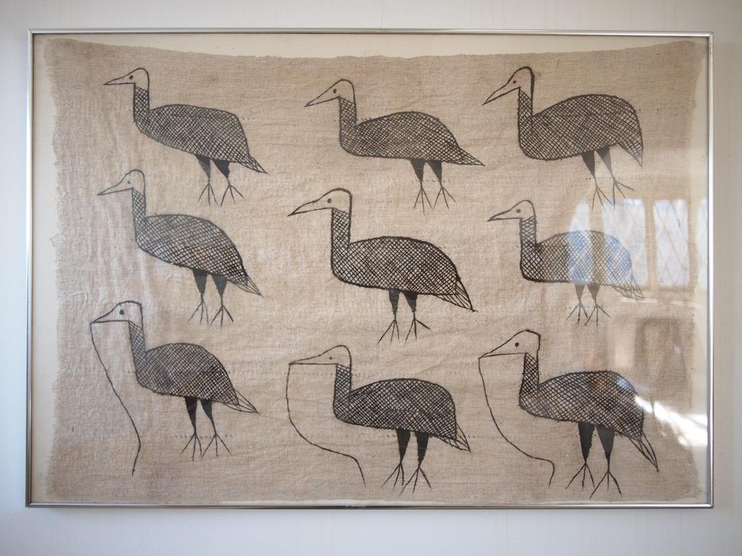 Vintage African SENUFO MUD CLOTH w/ Birds Woven Textile Large 32 ...