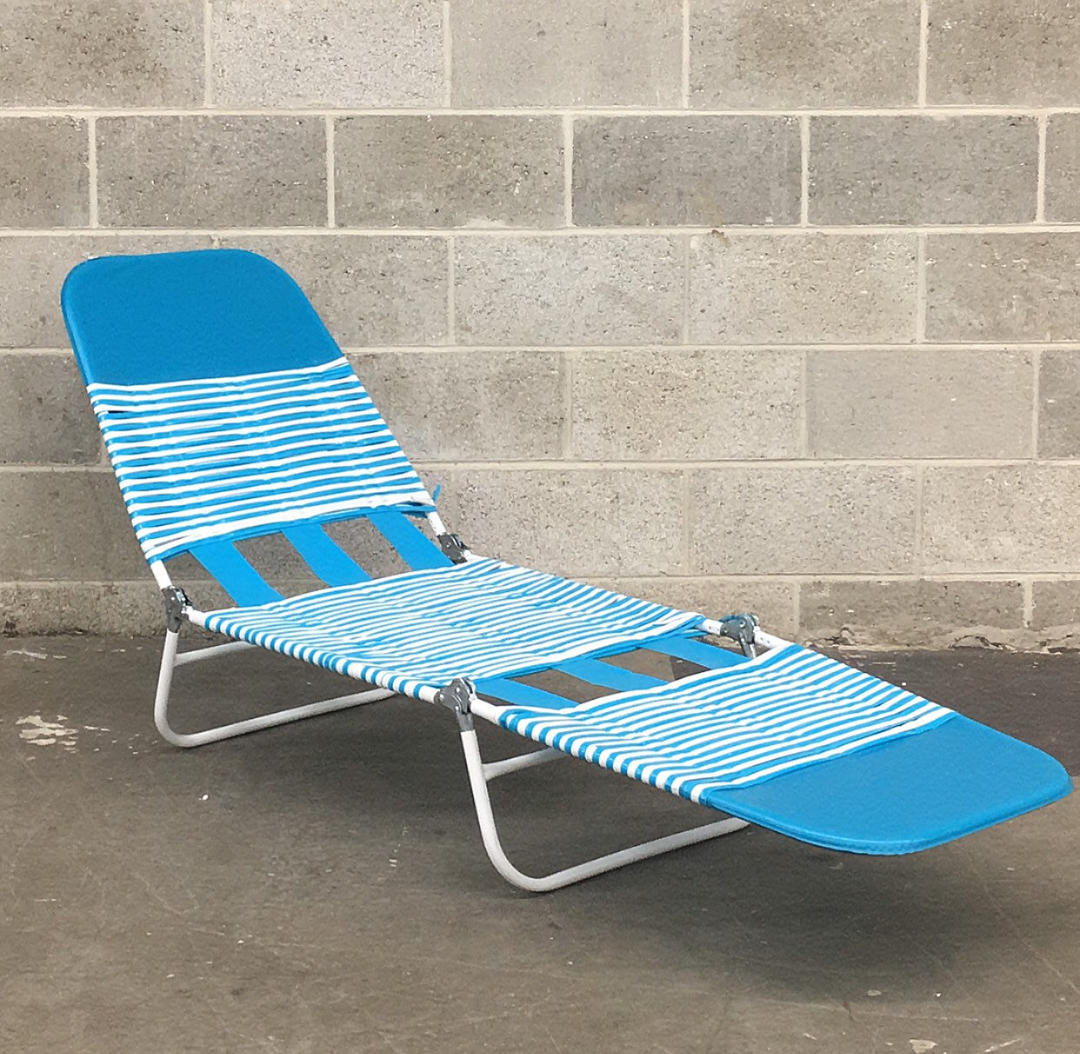 Vintage Vinyl Chaise Lounge Retro 1990s Lawn Furniture +Teal + White ...
