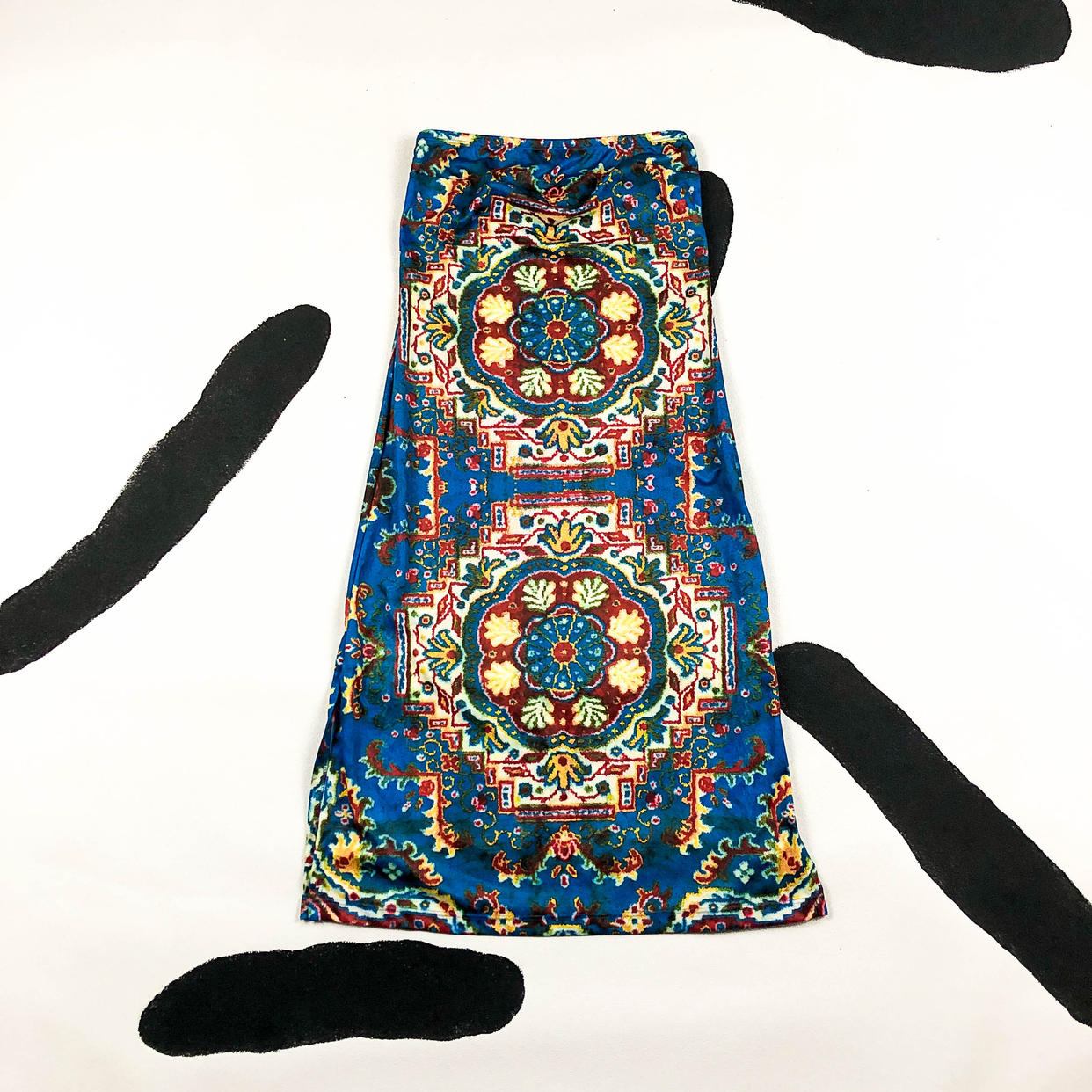 90s Todd Oldham Tapestry Print Tube Dress / Stretch / | Bad at Petting ...