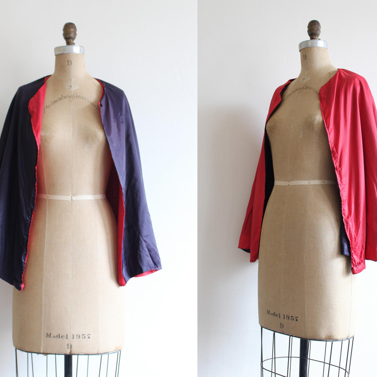 vintage costume cape - purple & red reversible cape / | Age of Mint ...