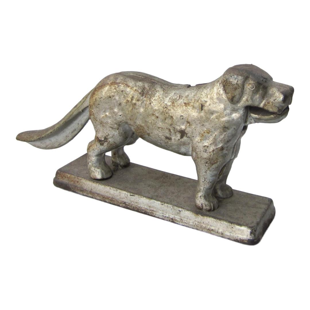 1920s 1930s True Vintage Cast Iron Silver Painted Dog Golden | Lazy Dog ...