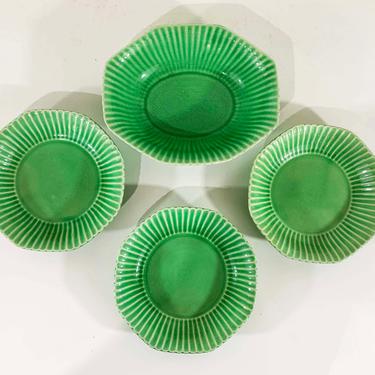 Vintage Marion Edwin Knowles Octagonal Green White Shallow | Check ...