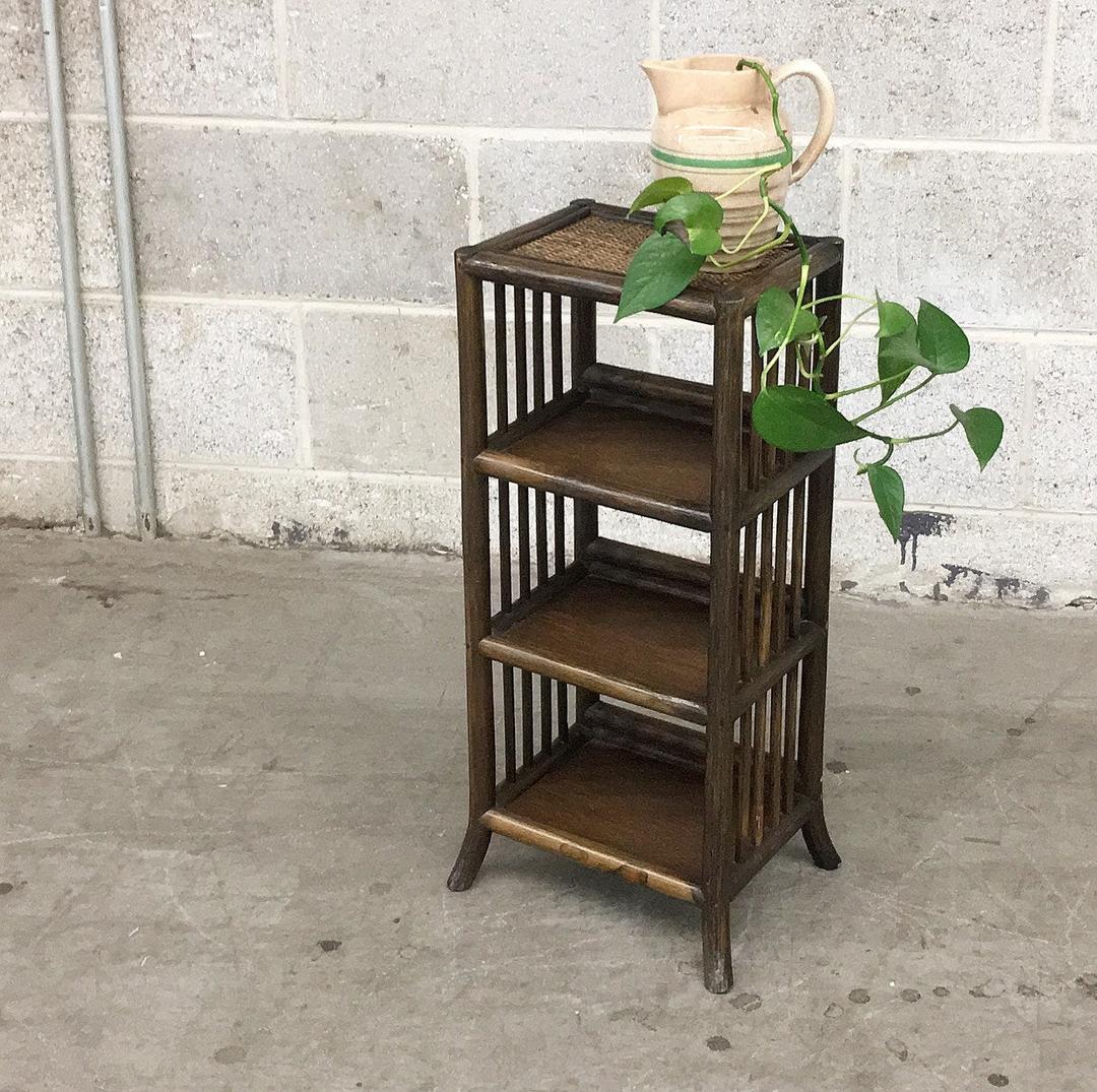 Vintage Bamboo Shelving Unit Retro 1990s Bohemian + 4 Tier + Dark Brown ...
