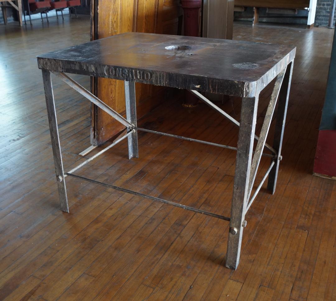 Steel Top Machine Press Table | Salvage One | Chicago, IL