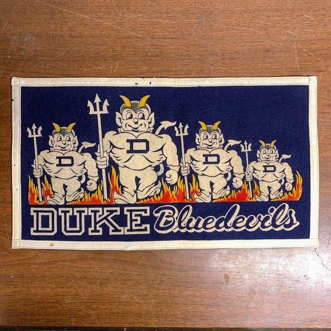 Vintage 1950s Duke University Blue Devils Pennant Banner Chicago ...
