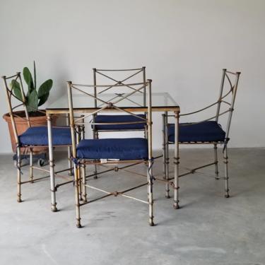 1980s Vintage Pier 1 Medici Pewter Wrought Iron Dining | Miami Vintage ...