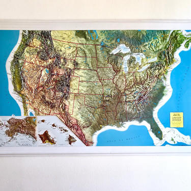 Large Rand McNally Geophysical Wall Map USA - | Shop Rachels - San ...