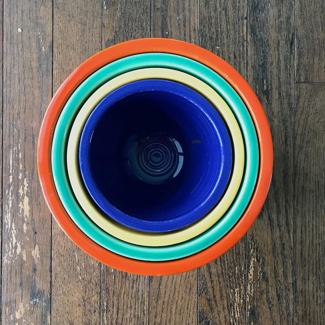 Antique Fiesta Mixing Bowls Homer Laughlin Vintage Art Deco Fiestaware ...