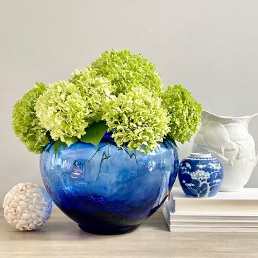 Large Spanish Cobalt Blue Glass Vase Centerpiece Art | Mod Rendition ...
