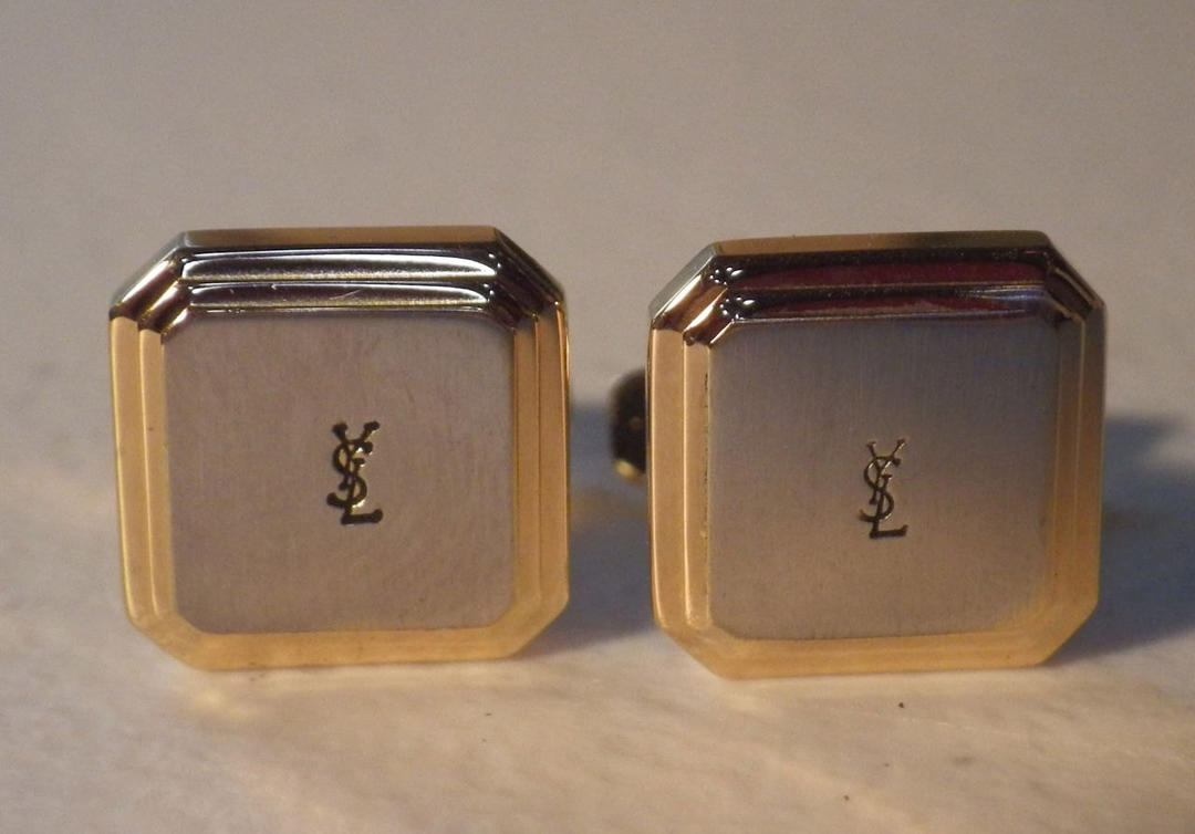 Gold and silver square YSL cufflinks | Legendary Beast | U Street ...