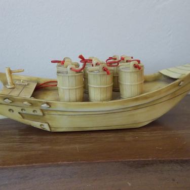 Vintage Figurine Celluloid Japan Boat Plastic Miniature 1960s 1970 ...