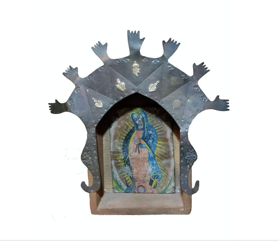 19th Century Spanish Colonial Our Lady of Guadalupe Retablo Painting | Lynx Hollow Antiques ...