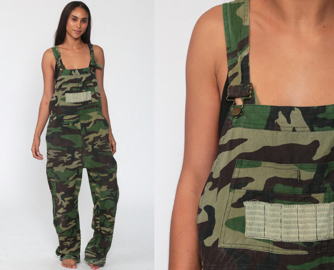 Camo Overalls 80s Army Overalls BIB Camouflage Army Pants Grunge | Shop ...