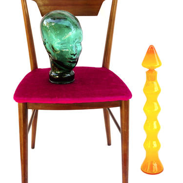 BLENKO|• #587 24” Spool Decanter | Yellow/Jonquil Blown Art Glass ...