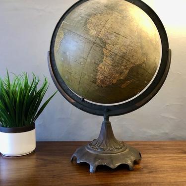 Antique World Globe on Cast Iron Stand | Circa - Pittsfield, MA | ATTIC