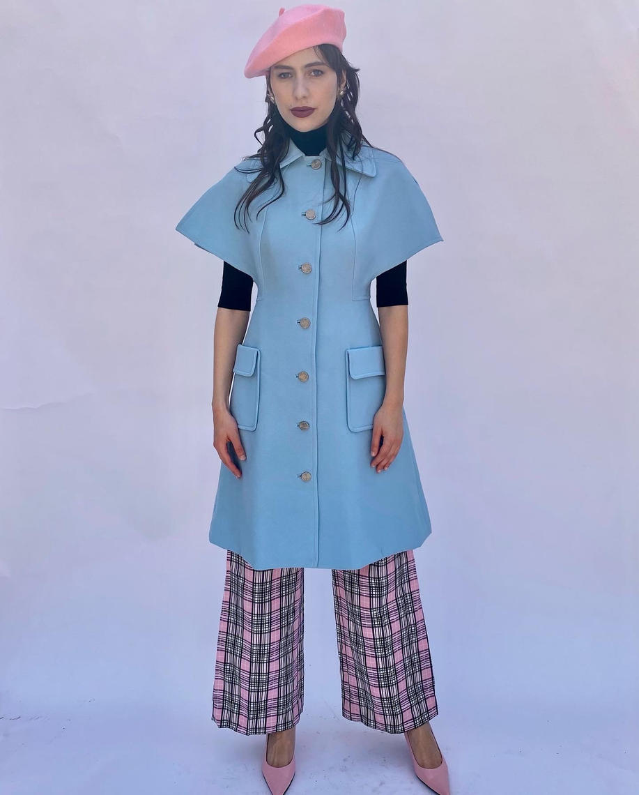 60s Ike Clark Mod Preppy Baby blue Big sleeves Dress | Prisma Vintage ...