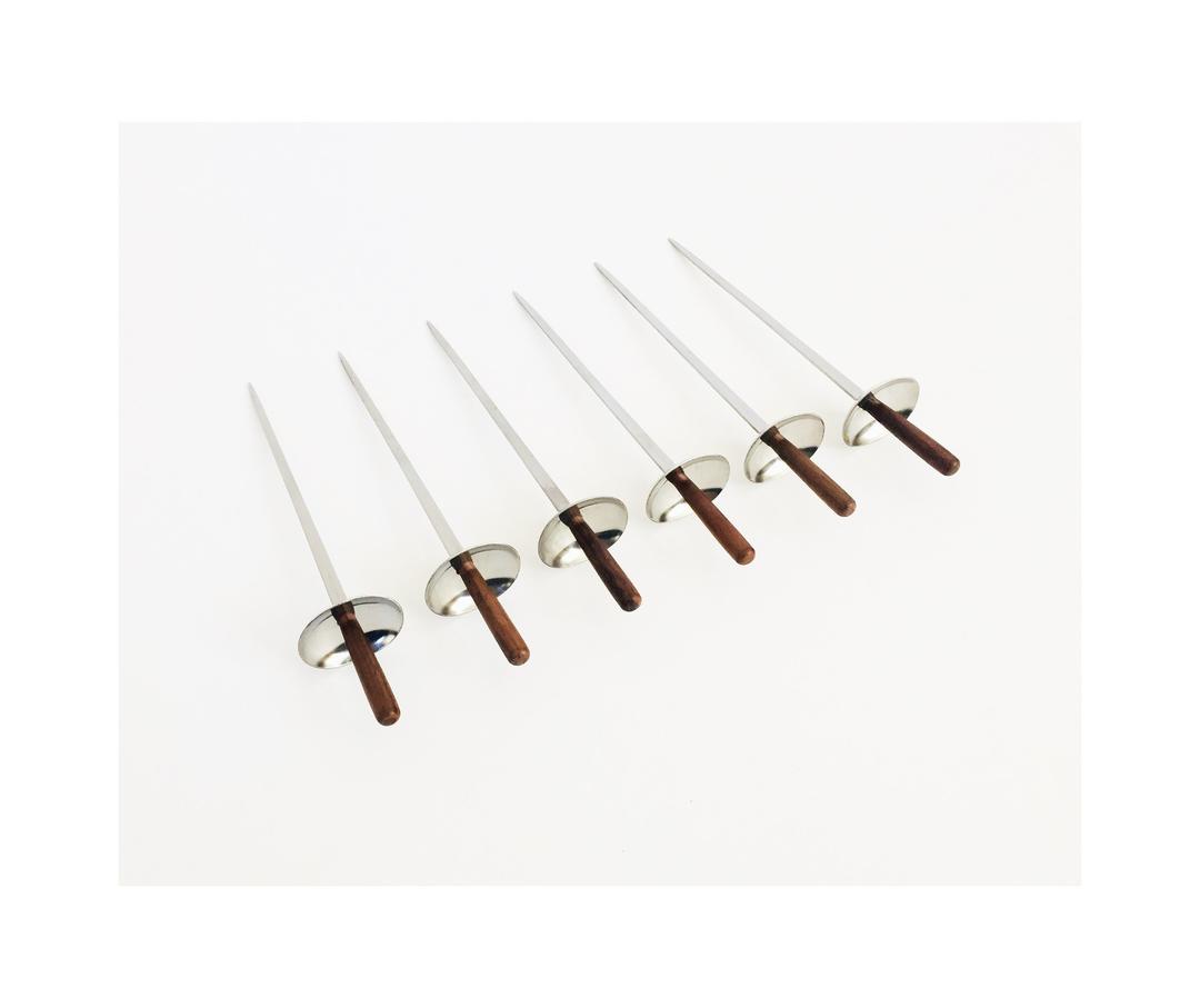 Mid Century Teak Sword Skewers / Set of 6 | Sergeant Sailor | Vallejo, CA