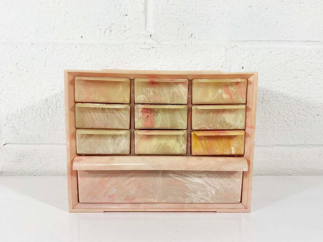 Vintage Akro-Mils Drawers Pink 10 Drawer Craft Storage Box Plastic ...