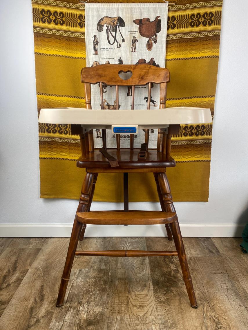 Vintage Late 70s / Early 80s Fisher Price Wood High Chair | Desert ...