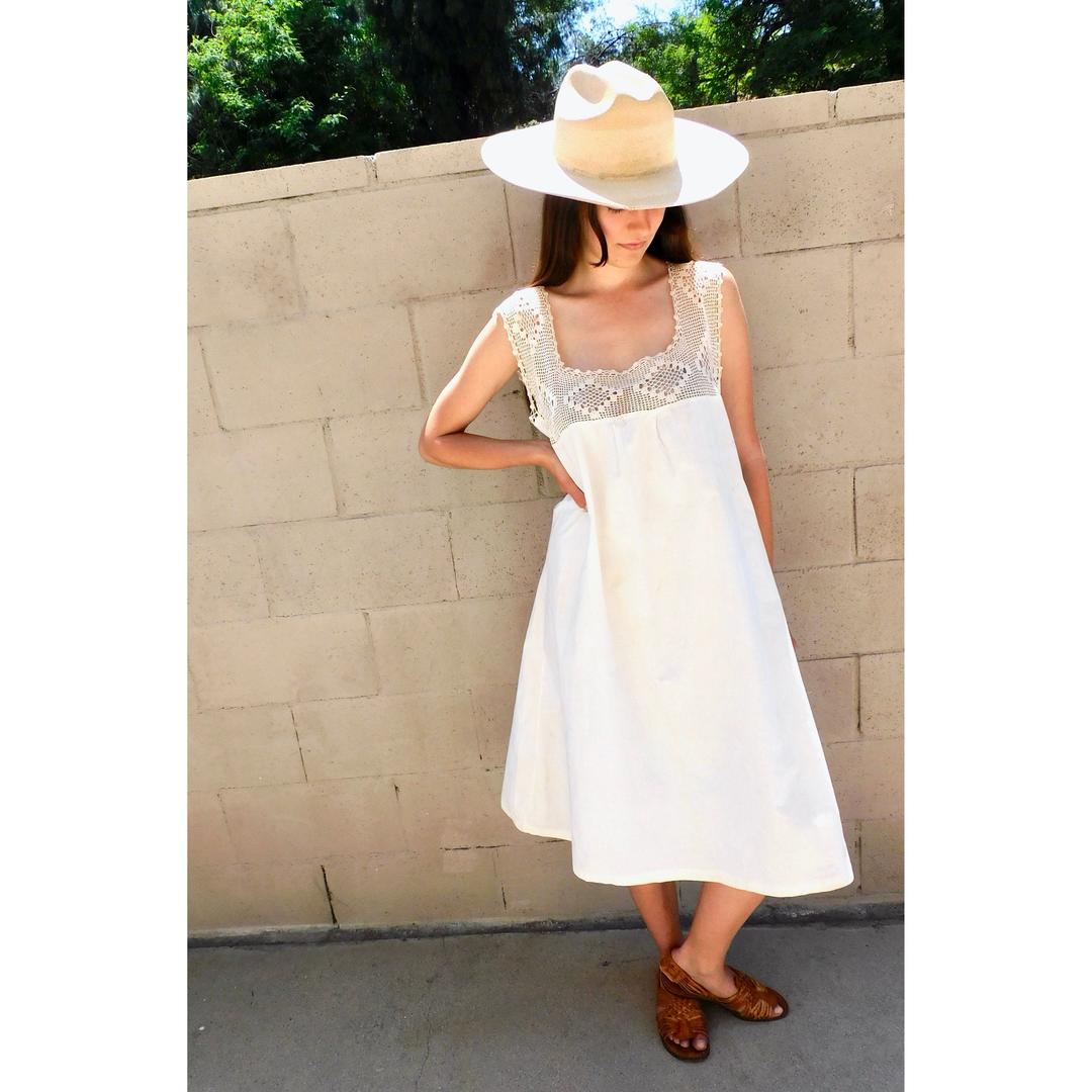 Victorian Shift Dress // vintage boho hippie slip high waist midi ...