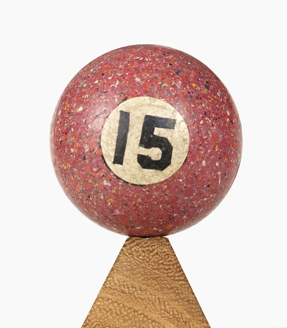No. 15 Speckled Billiard Ball 1.75" Vintage Fifteen XV Oxblood Pool ...